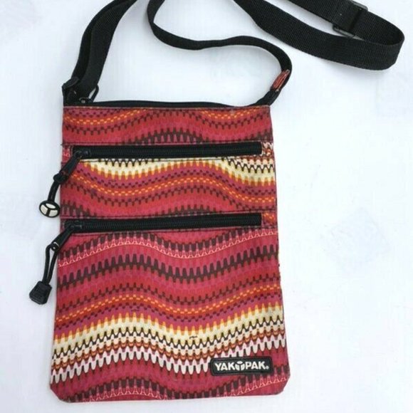 Yak Pak | Bags | Yak Pak Crosstown Crossbody Purse Bag Bright Pink Red ...